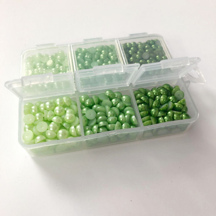 Green Compact Faux Pearl Box - Dreamees